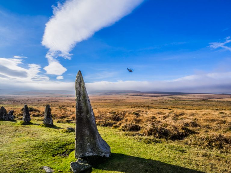 Scorhill Circle Standing Stone & Helicopter (387 m) | Dartefacts